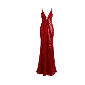 AISL Sequin Plunge Gown Deep
