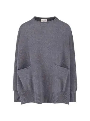 MA'RY'YA Oversized Crewneck Wool-cashmere Sweater - Grey