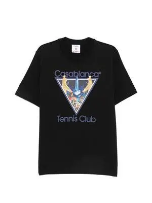 Casablanca Tennis Club Icon Graphic-print T-shirt - Black