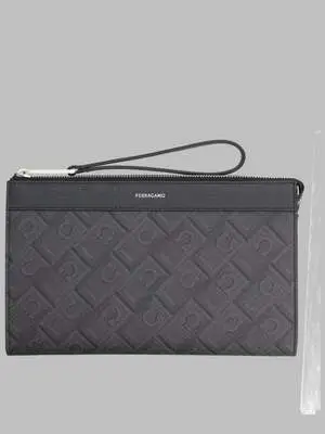 FERRAGAMO Luxury Leather Clutch For - Black