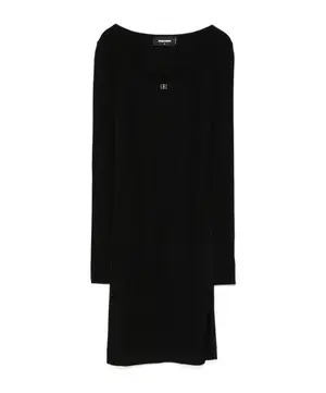 Dsquared2 Logo-plaque Midi Dress - Black