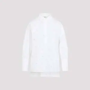 Celine Embroidered Cotton Shirt - White