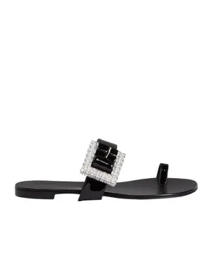 GIUSEPPE ZANOTTI Miss Buckle Loop Toe Sandals - Black