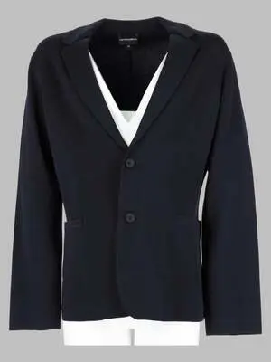 Emporio Armani S Tailored Single-breasted Blazer Jacket - Blue