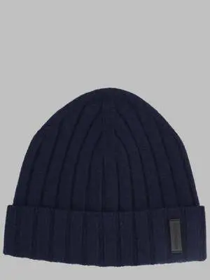 Emporio Armani S Ribbed Knit Beanie - Blue