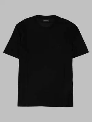 Emporio Armani S Crewneck T-shirt With Tonal Logo - Black