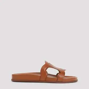 Celine Triomphe Leather Slide Sandals