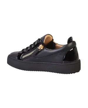 GIUSEPPE ZANOTTI Logo Detailed Lace-up Sneakers - Black