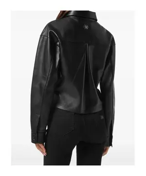 Philipp Plein Leather Cropped Shirt