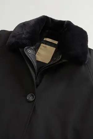 Woolrich Single Breasted Faux Fur Collar Coat