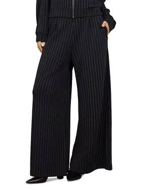 Vintage Havana Striped Pleated Front Wide Leg Pants