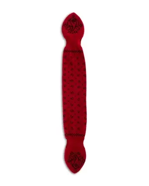 Guest In Residence Bandana Wool & Cashmere Bowtie Scarf - Carmine/black