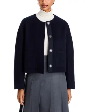Lafayette 148 New York Wool & Cashmere Collarless Jacket