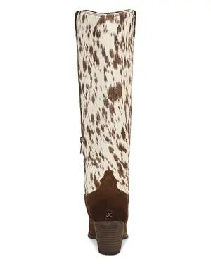 Sam Edelman Calf Hair Western Boots - Warm Nutmeg