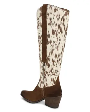 Sam Edelman Calf Hair Western Boots - Warm Nutmeg
