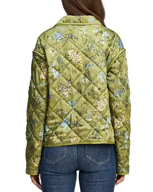 Cinq À Sept Hand Sketched Floral Quilted Jacket