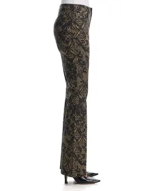 Cinq À Sept Charlie Printed Patchwork Lace High Rise Flare Jeans