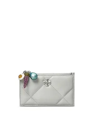 Tory Burch Kira Diamond Quilt Charm Leather Card Case