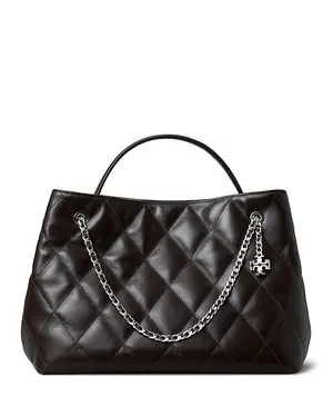 Tory Burch Fleming Quilted Leather Carryall - Cocoa