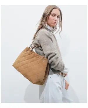 Tory Burch Fleming Quilted Leather Carryall - Toffee