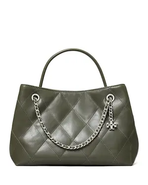 Tory Burch Fleming Suede Quilted Crossbody Bag - Obsidian