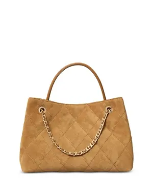 Tory Burch Fleming Suede Quilted Crossbody