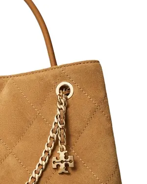 Tory Burch Fleming Suede Quilted Crossbody