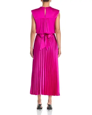 Ramy Brook Farah Draped Neck Midi Dress - Raspberry