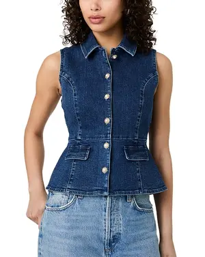 French Connection Denim Peplum Top