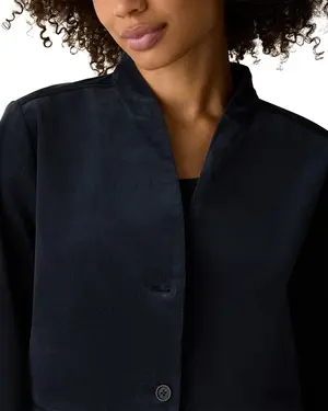 Eileen Fisher Cotton Stretch Corduroy Funnel Neck Jacket