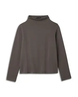 Eileen Fisher Brushed Terry Funnel Neck Top