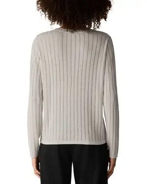 Eileen Fisher Super Fine Merino Wool Crewneck Sweater - Plaster