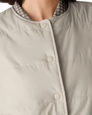 Eileen Fisher Nylon Round Neck Quilted Vest