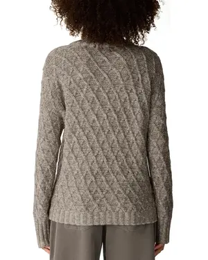 Eileen Fisher Peruvian Cotton Boucle Blend Turtleneck Sweater
