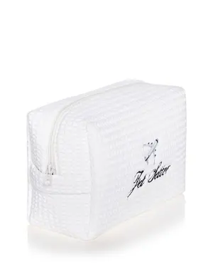 ABBODE Jet Setter Waffle Cotton Blend Pouch - White