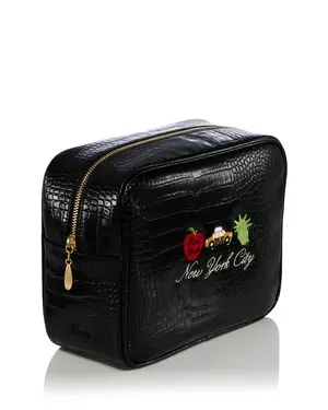 ABBODE Croc Embossed Faux Leather Pouch