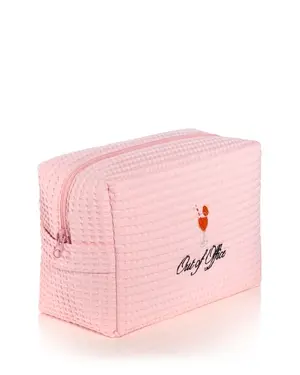 ABBODE Waffle Cotton Blend Pouch - Blush
