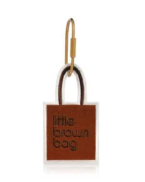 ABBODE Abbod Little Brown Bag Embroidered Bag Charm