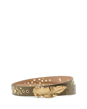 Farm Rio Studded Leather Belt - Sand/bark