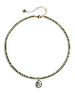 Baublebar Lindsay Crystal Fabric Wrapped Pendant Necklace, 16-19 - Green