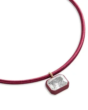 Baublebar Lindsay Crystal Fabric Wrapped Pendant Necklace, 16-19 - Red