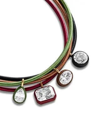 Baublebar Lindsay Crystal Fabric Wrapped Pendant Necklace, 16-19 - Red