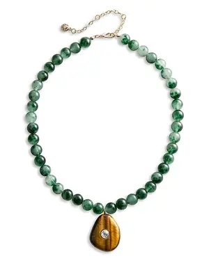Baublebar Jamie Gemstone Beaded Pendant Necklace - Green