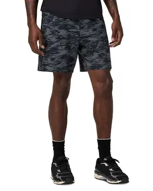 Vuori Banks 7 Performance Drawstring Shorts - Black Riptide Camo