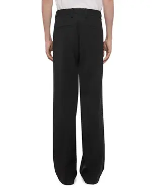 Helmut Lang Wool Double Pleated Straight Fit Trousers