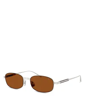 Brunello Cucinelli Oval Sunglasses, 51mm - Silver