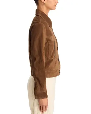Johnny Was Diamond Laser Italian Suede Bomber Jacket