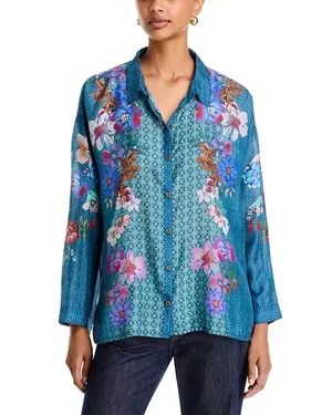 Johnny Was Luisa Silk Shirt - Dewflower