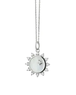 Monica Rich Kosann White Sapphire & Mother Of Pearl Happiness Sun Necklace, 18 - Sterling Silver