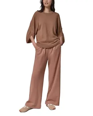 DONNA KARAN WEEKEND Wool & Cashmere Button Detailed Sweater